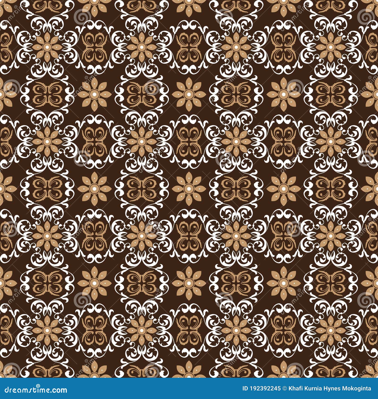 Elegant Indonesian Batik Pattern with Dark Brown Color Design Stock ...