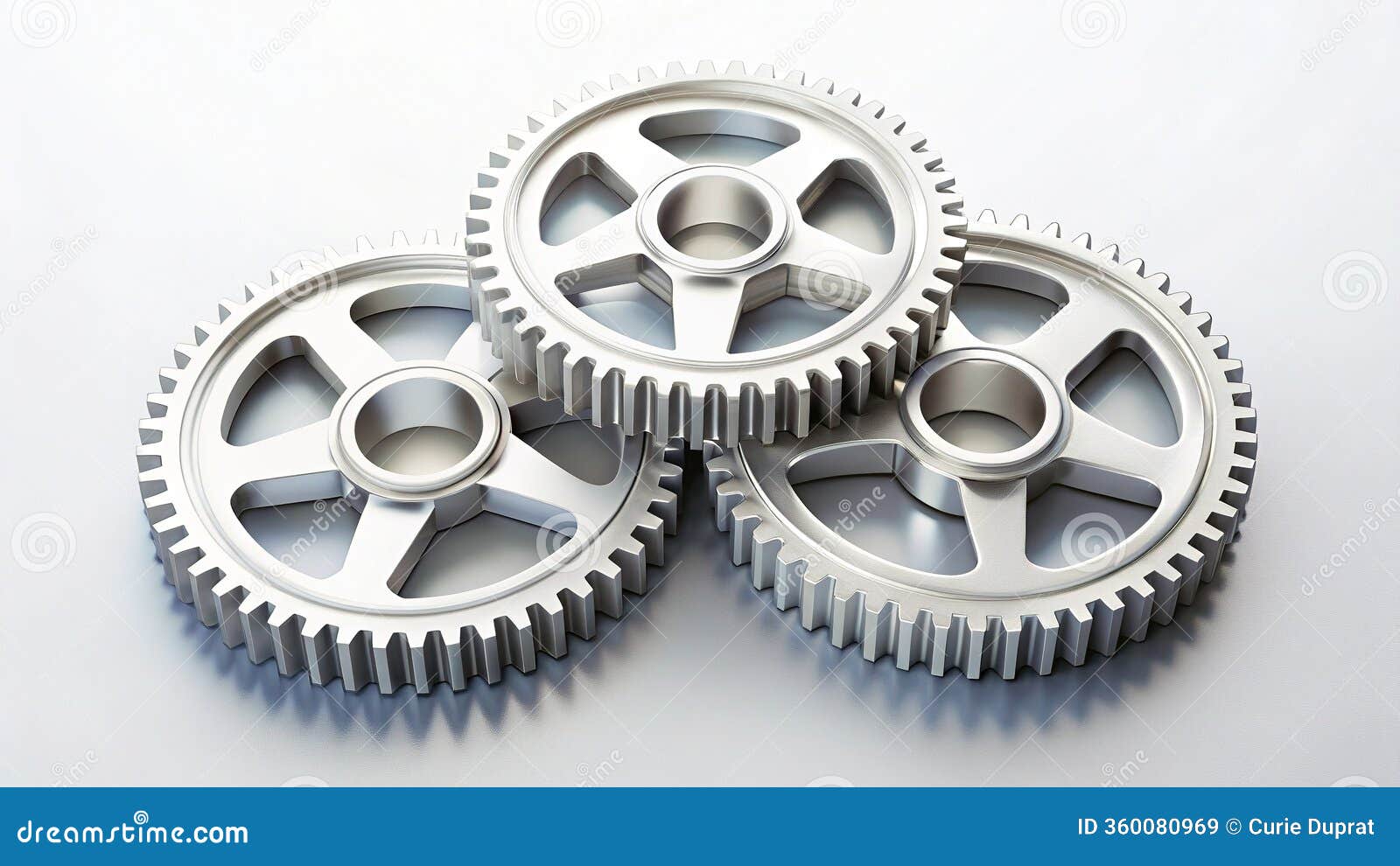 Elegant Interlocking White Metal Cogs a Detailed TopDown View of ...