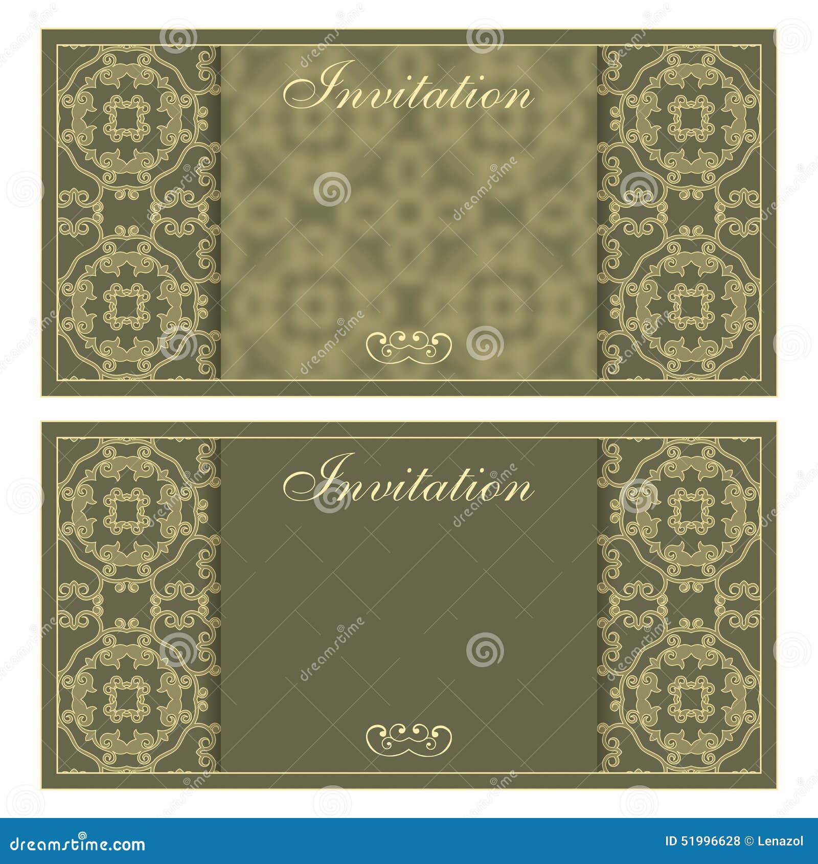 Elegant Invitation Card with Flower Pattern Stock Vector - Illustration ...