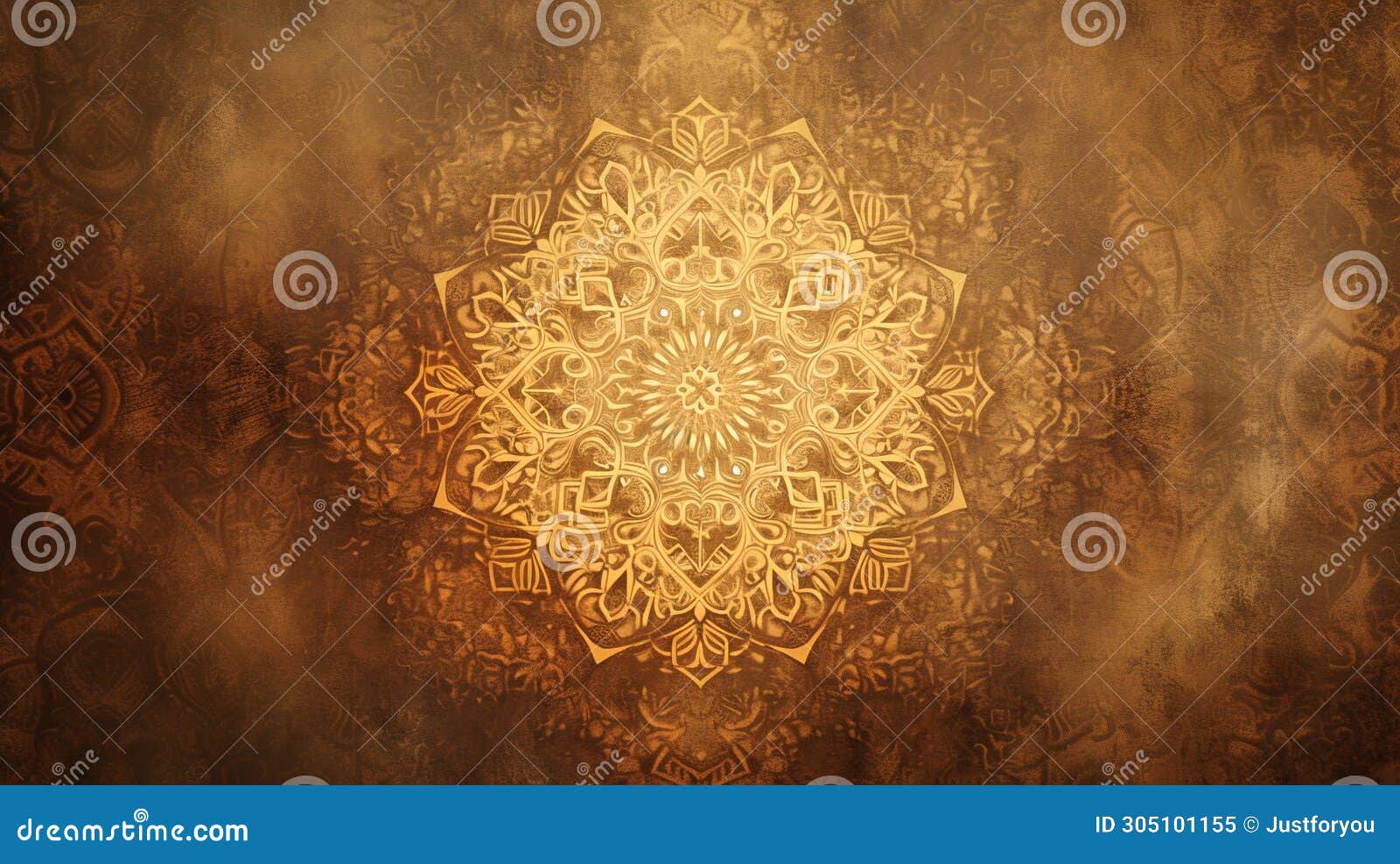 Elegant Islamic Geometric Pattern on Light Brown Background. Generative ...