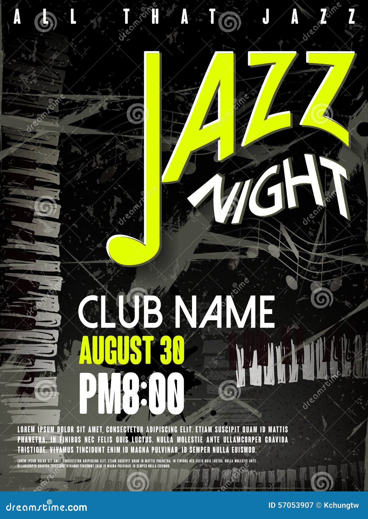 Elegant Jazz Night Poster Design Stock Vector - Illustration of concert ...