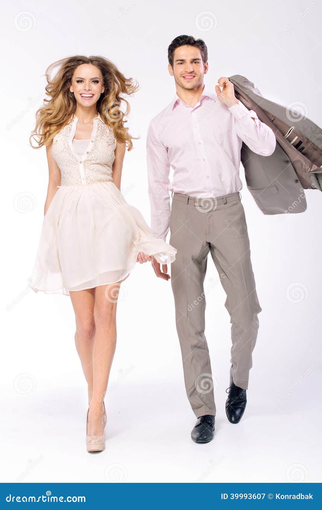 Joyful Couple Rocking At Rooftop Disco. Multiracial People Dancing At ...