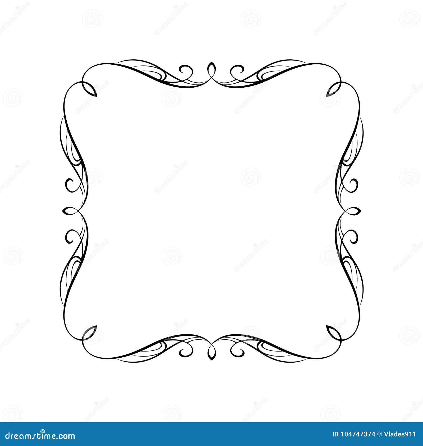 Elegant Kader Vector Illustratie Zwart Wit Vector Illustratie ...