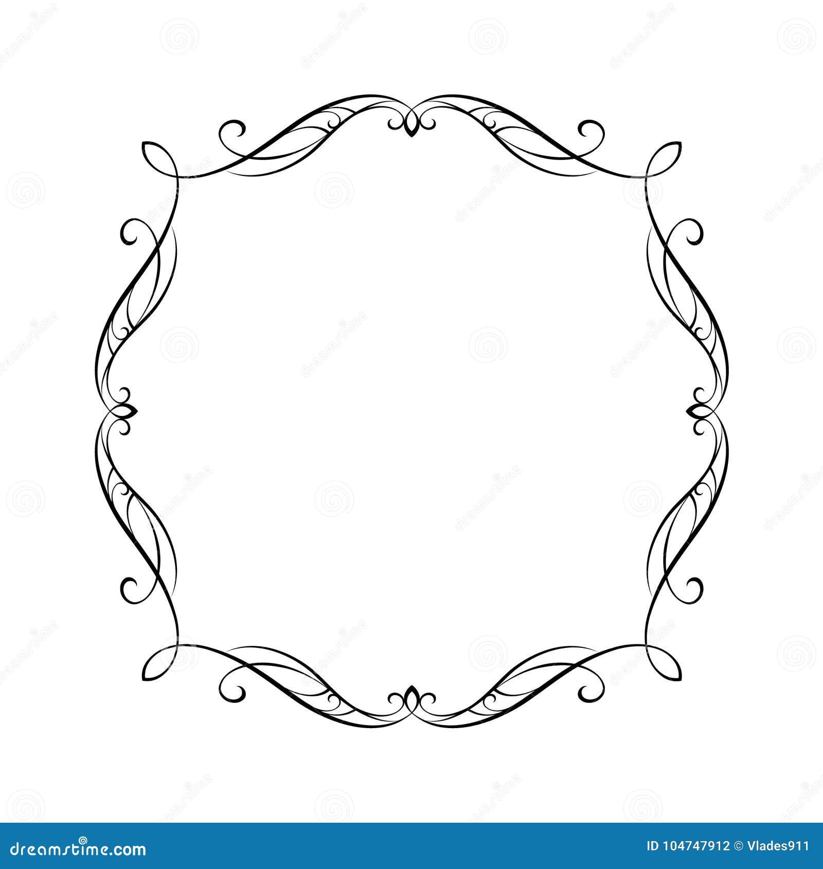 Elegant Kader Vector Illustratie Zwart Wit Vector Illustratie ...