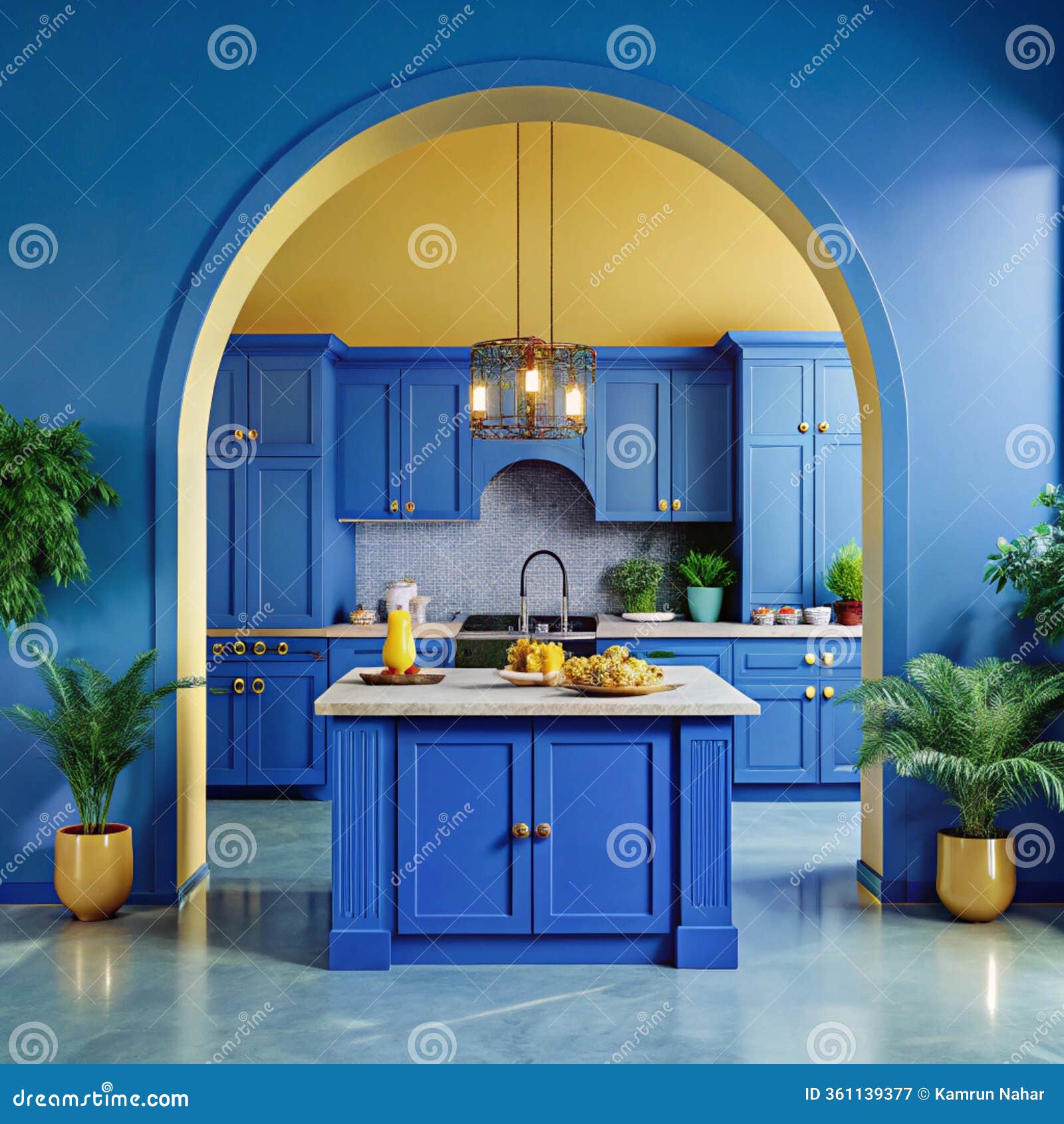 Elegant Kitchen With Arched Doorways And A Classic Yet Modern Aesthetic ...
