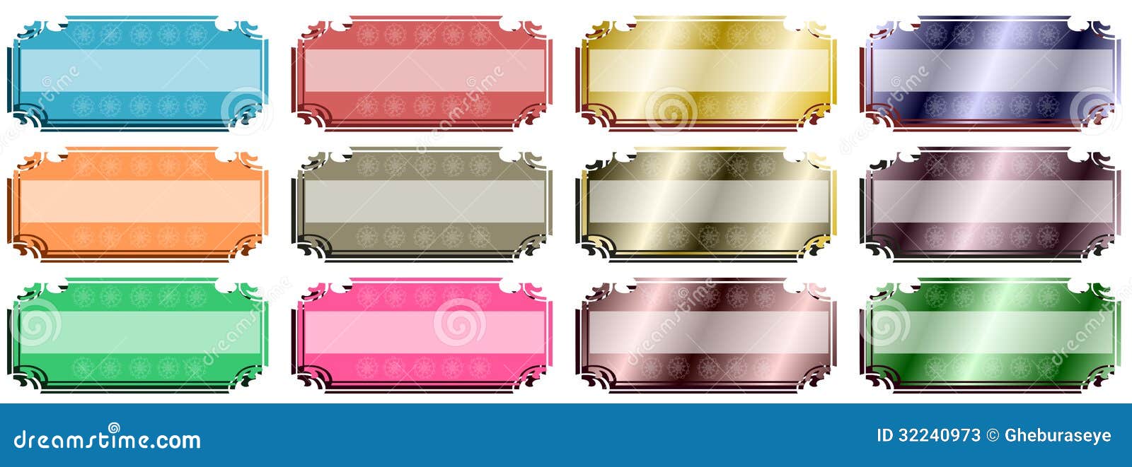 Set Of Elegant Labels With Frames Vector Illustration | CartoonDealer ...