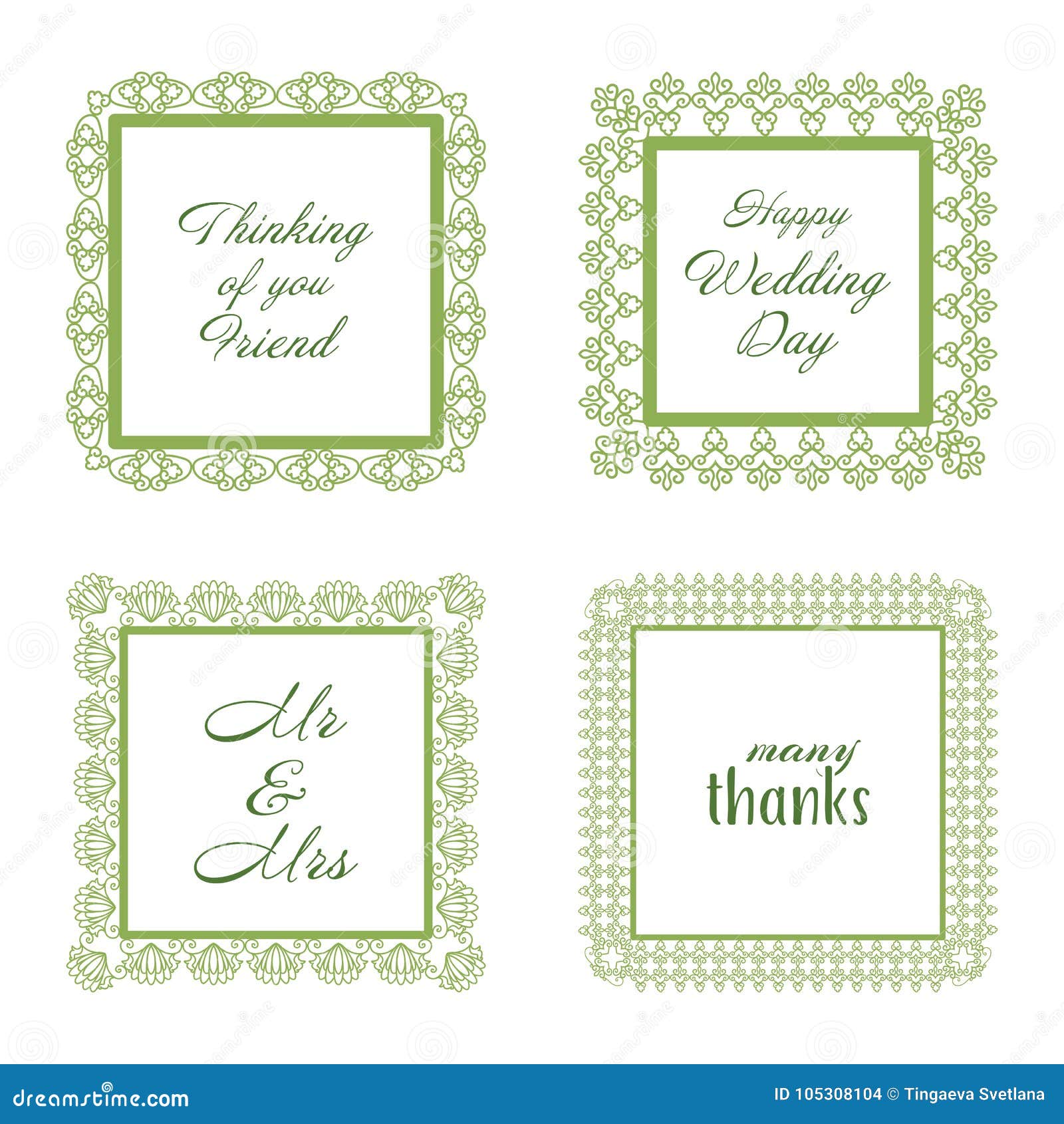Elegant Lace Border Frames Laser Cut Picture Frames Stock Vector ...