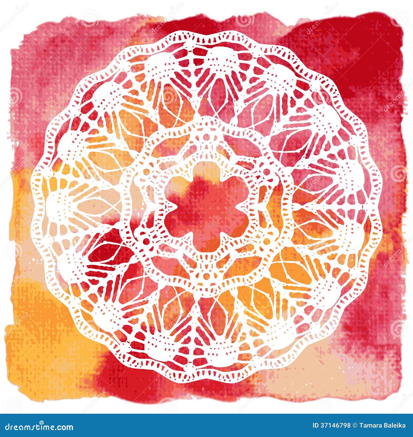 Elegant Lacy Doily. Crochet Mandala. Stock Vector - Illustration of ...