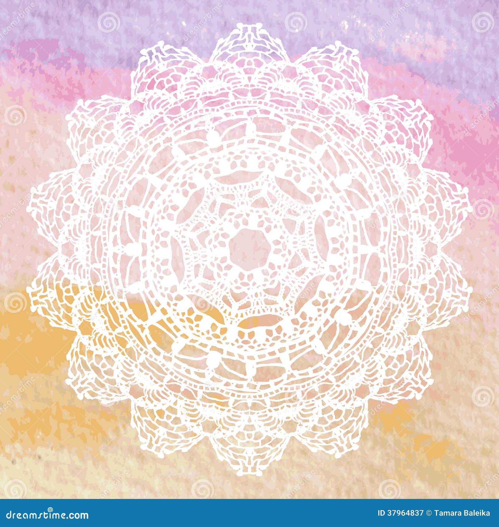 Elegant Lacy Doily. Crochet Mandala. Stock Vector - Illustration of ...