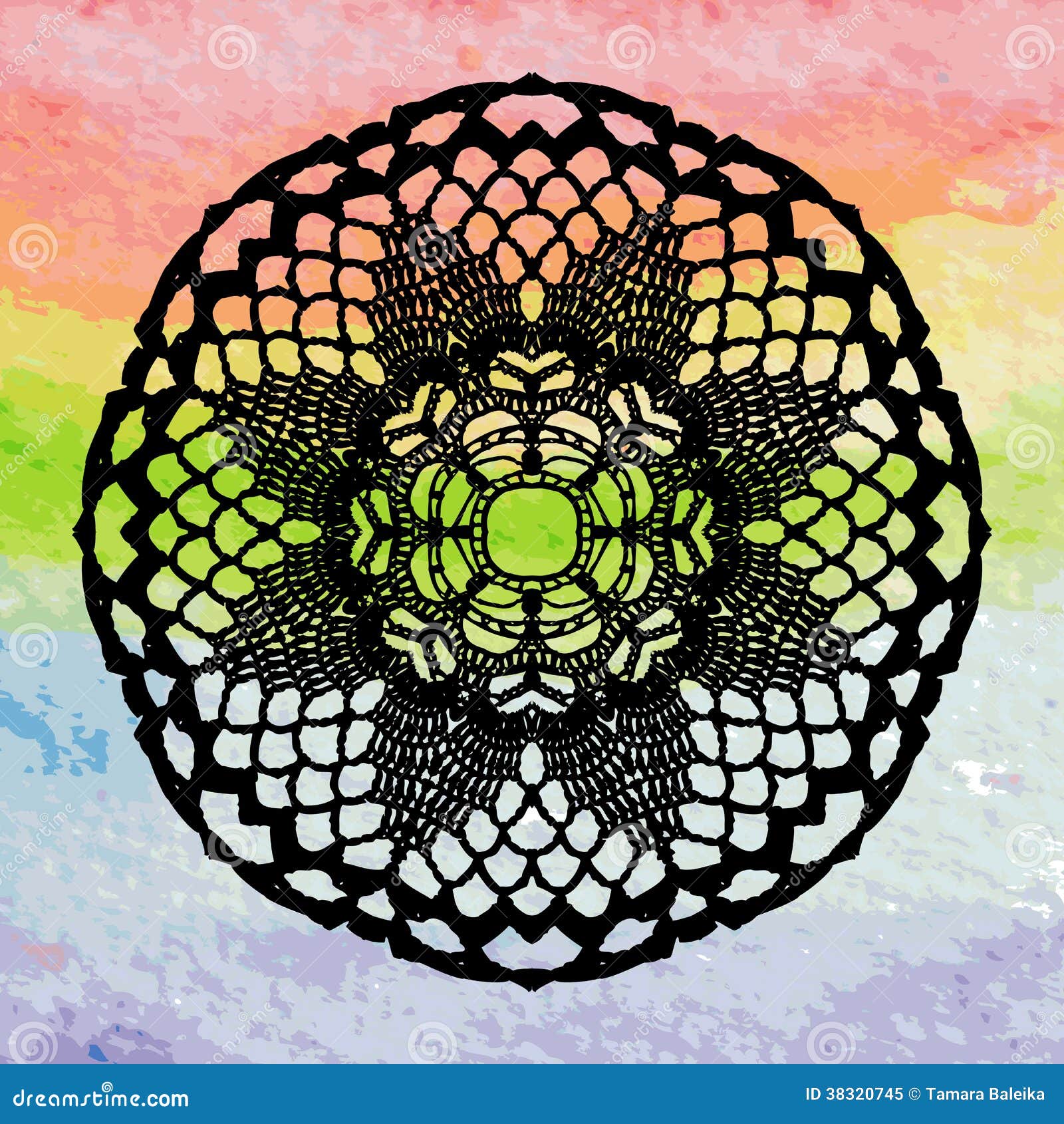 Elegant Lacy Doily. Crochet Mandala. Stock Vector - Illustration of ...