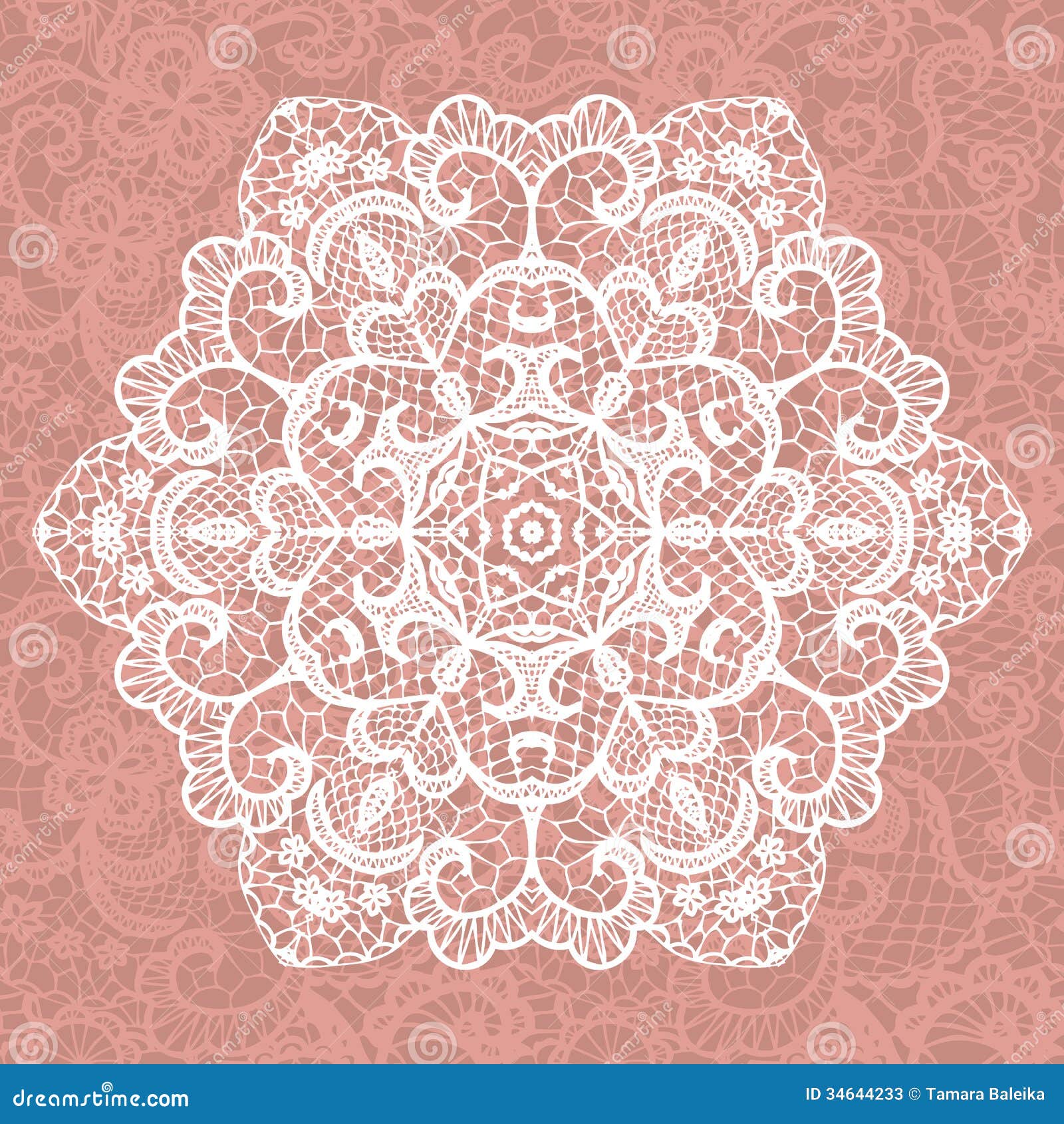 Elegant Lacy Doily. Vector Snowflake. Stock Vector - Illustration of ...