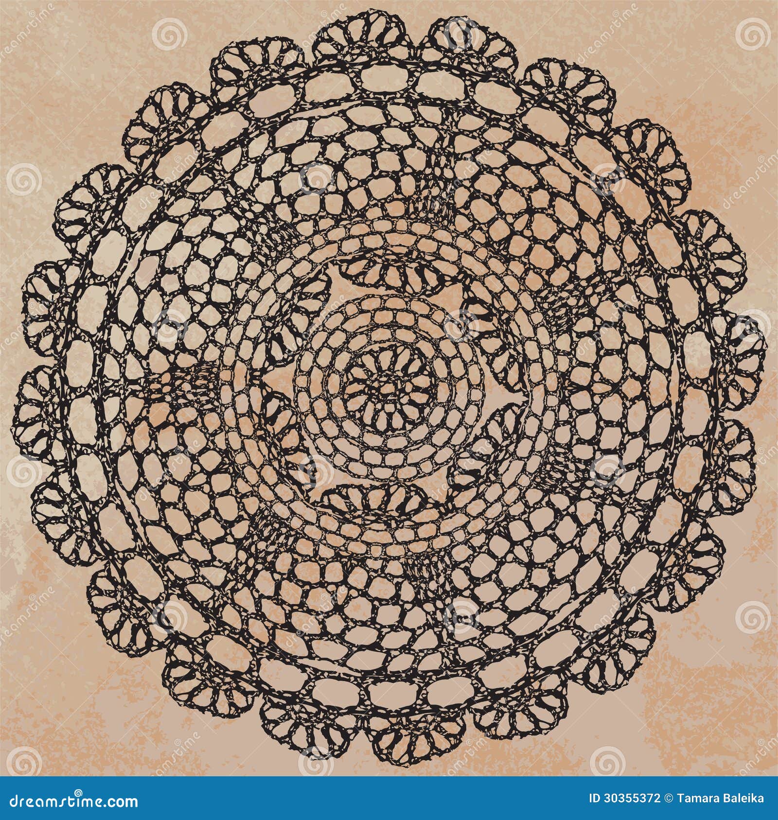 Elegant lacy doily stock vector. Illustration of doily - 30355372