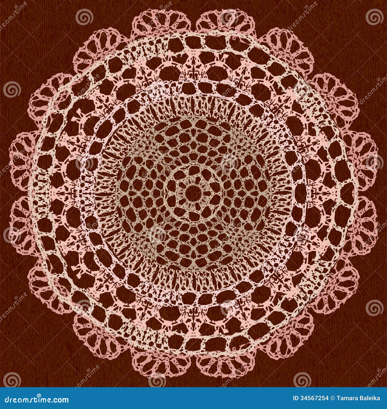 Elegant lacy doily. stock vector. Illustration of linen - 34567254