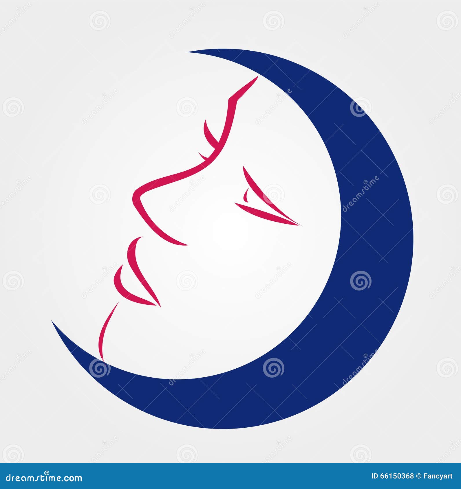 Elegant Lady in a Blue Moon Stock Vector - Illustration of beautiful ...