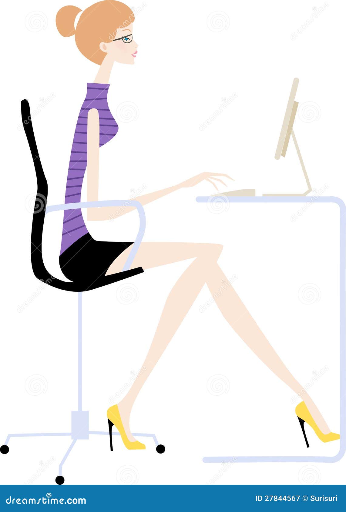 Elegant lady working stock vector. Illustration of occupation - 27844567