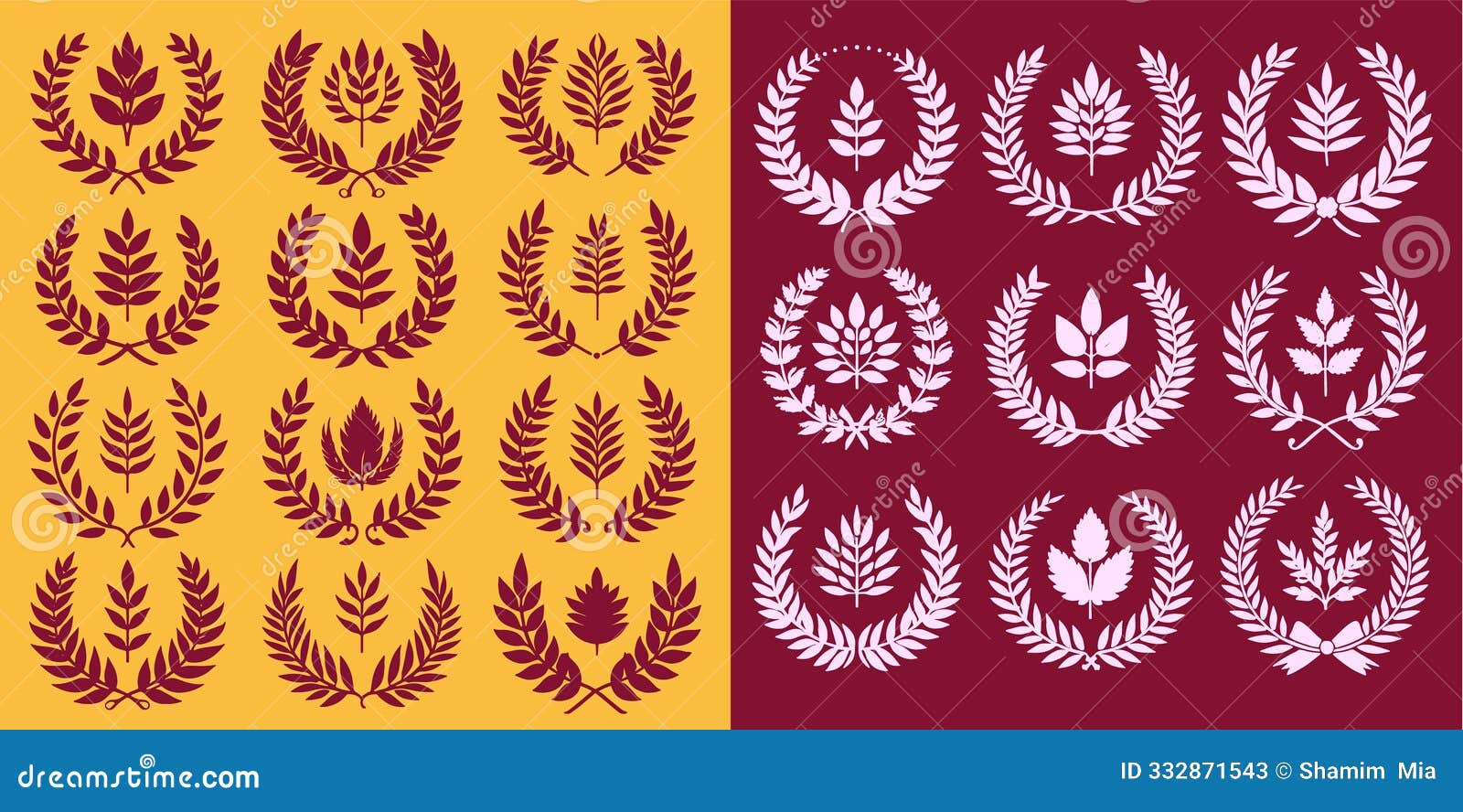 Elegant Laurel Wreath Silhouette Vector Set.Premium Laurel Wreath ... Elegant Laurel Wreath Silhouette Vector Set.Premium Laurel Wreath ...