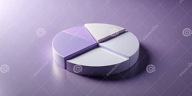 Elegant Lavender 3D Pie Chart a Modern Data Visualization with Abstract ...