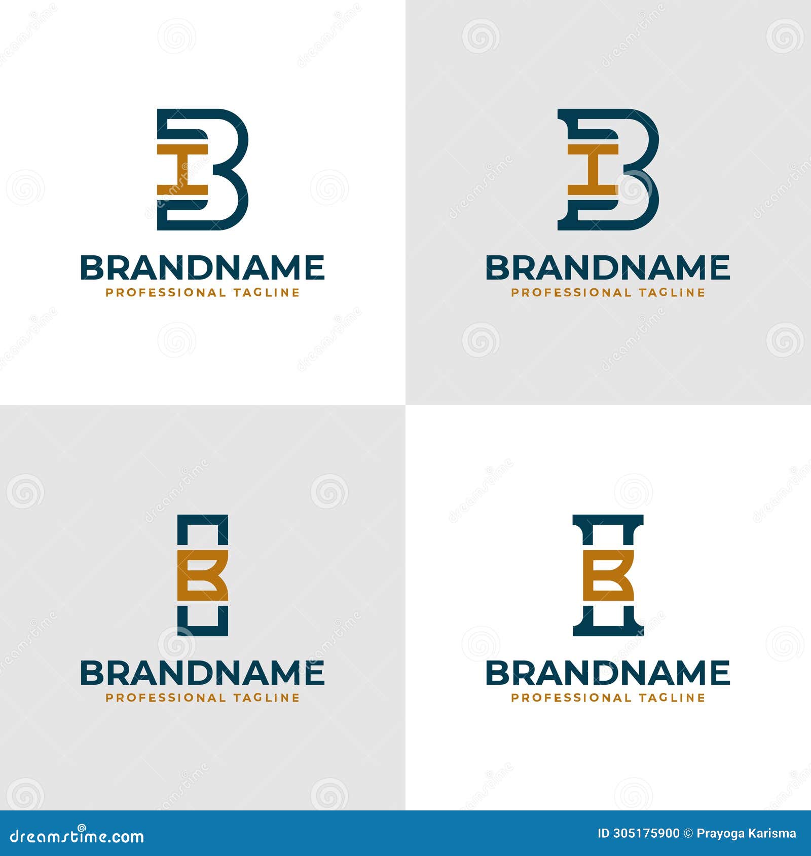 Elegant Letter BI and IB Monogram Logo, Suitable for Business with BI ...