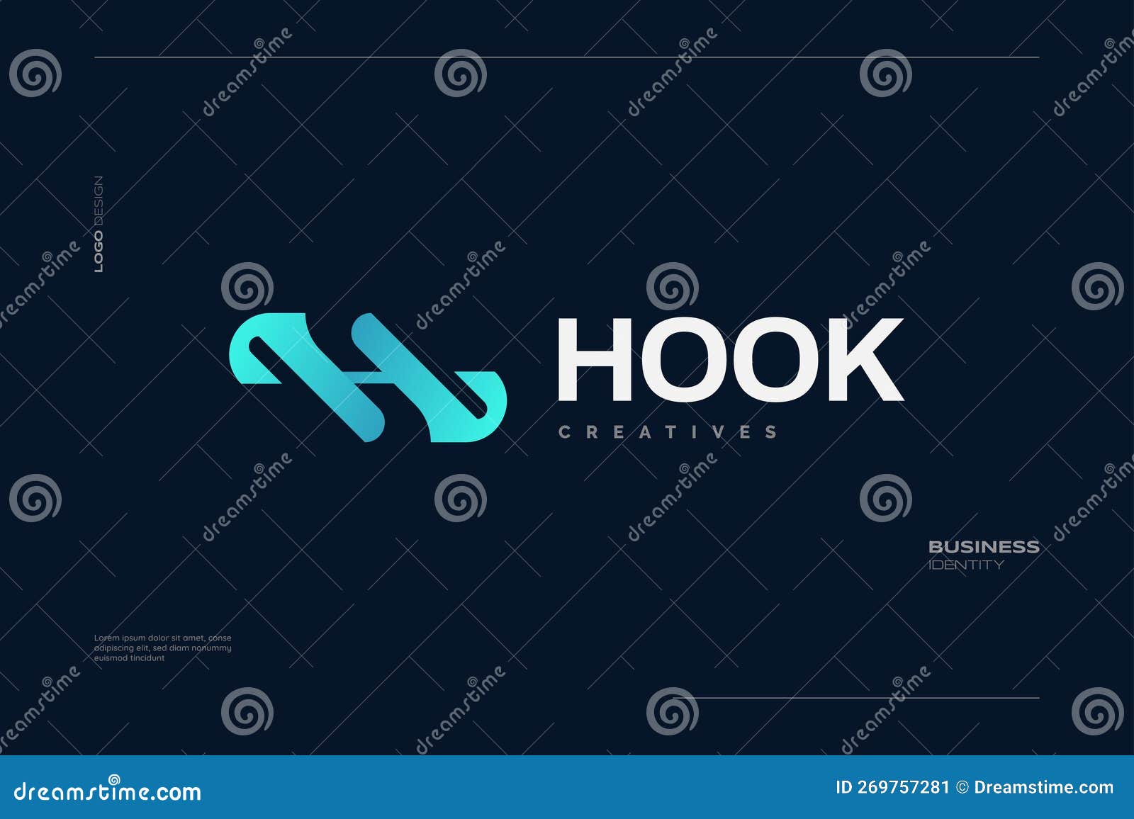 Elegant Letter H Logo in Blue Gradient Style Stock Vector ...