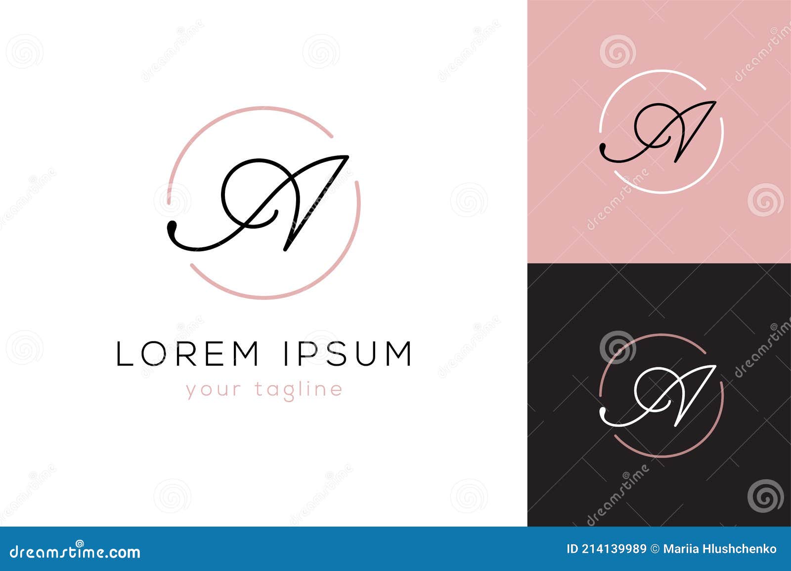 Elegant Letter a Line Curve Vector Logo. Stock Vector - Illustration of ...