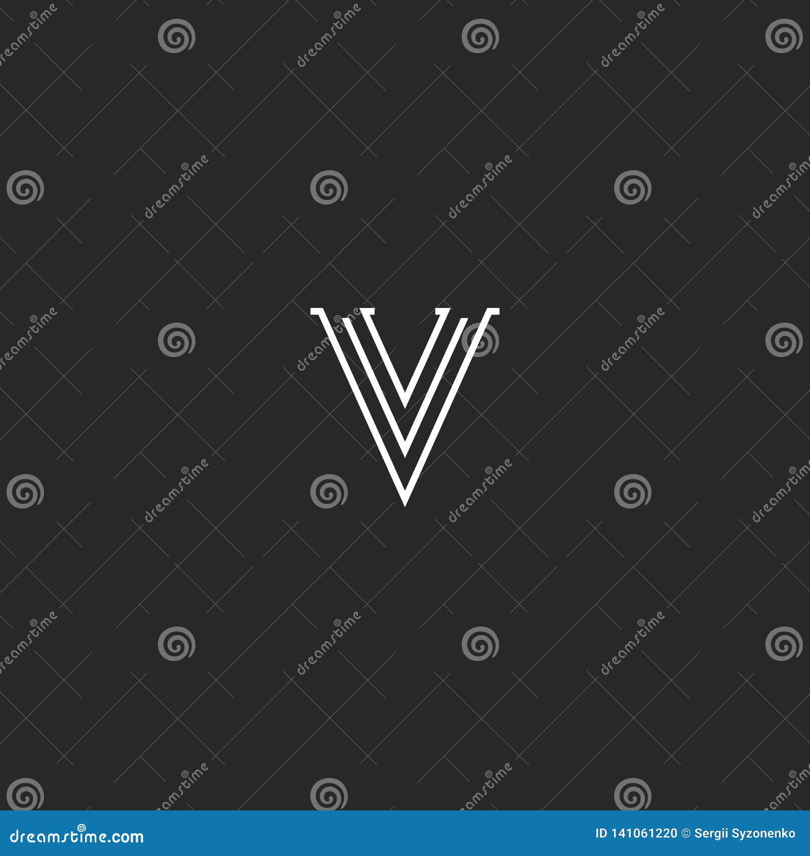 Elegant Letter V Logo Medieval Monogram. Simple Minimal Style Linear ...