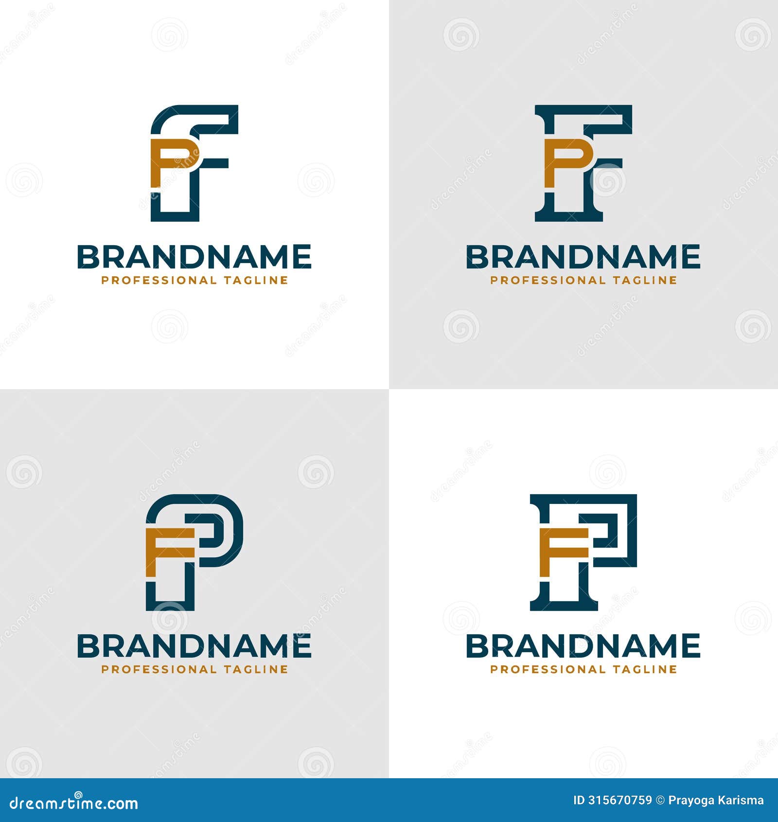 Elegant Letters FP and PF Monogram Logo, Suitable for Business with FP ...