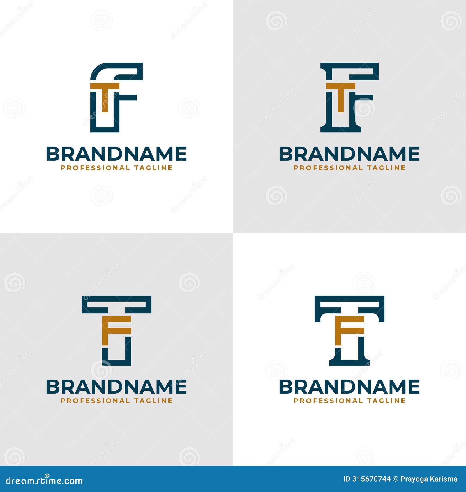 Elegant Letters FT and TF Monogram Logo, Suitable for Business with FT ...