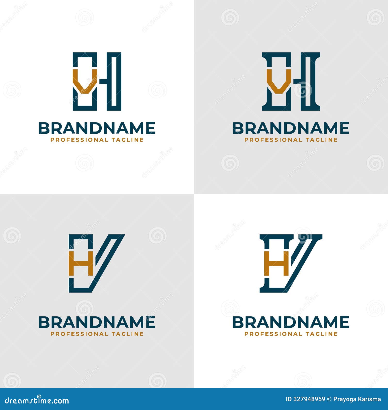Elegant Letters HV and VH Monogram Logo, Suitable for Business with VH ...