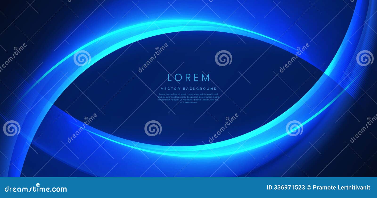 Elegant Light Blue Curved Line on Dark Blue Background Copy Space for ...