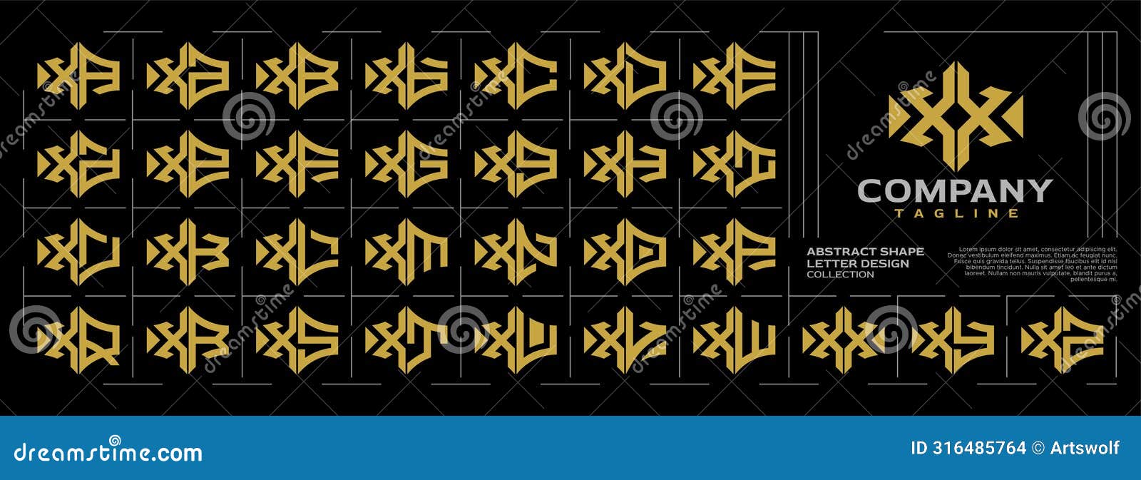 Elegant Line Initial Letter X XX Logo Bundle Stock Vector ...