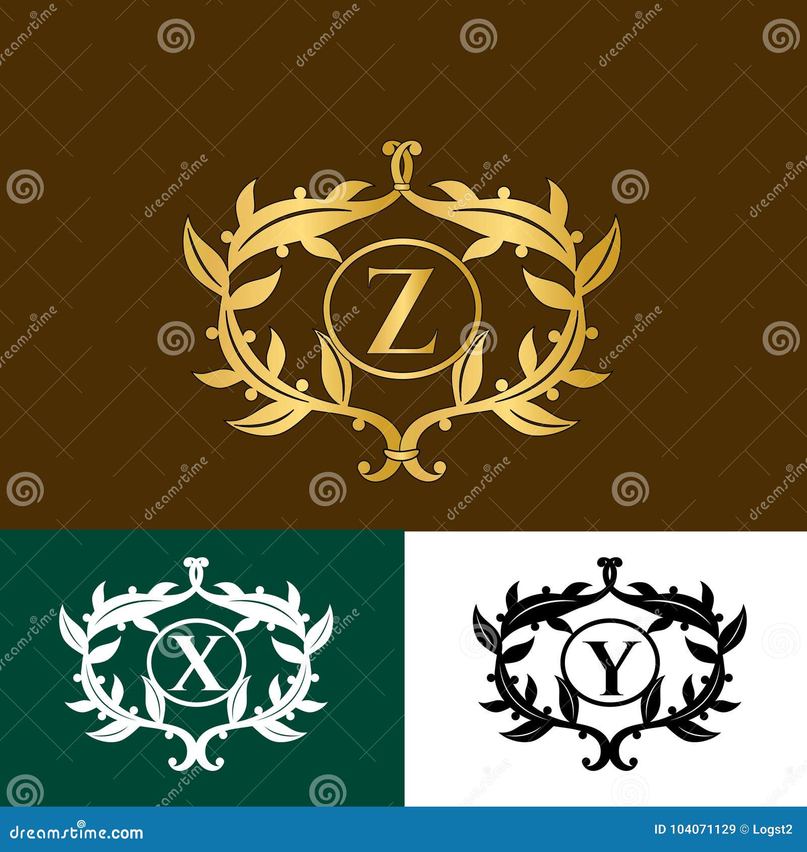 Elegant Linear Abstract Monogram, Vector Template. Stock Vector ...