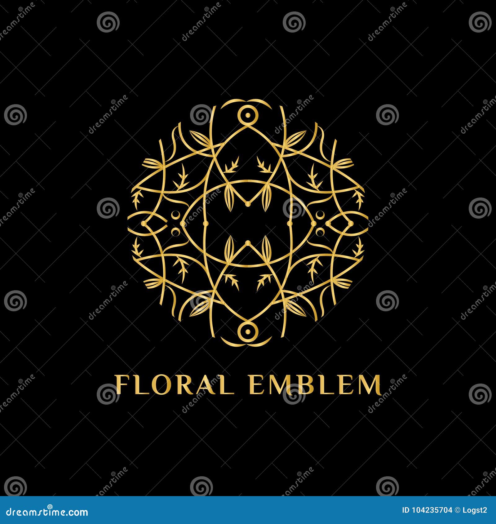 Elegant Linear Abstract Monogram, Vector Template Stock Vector ...