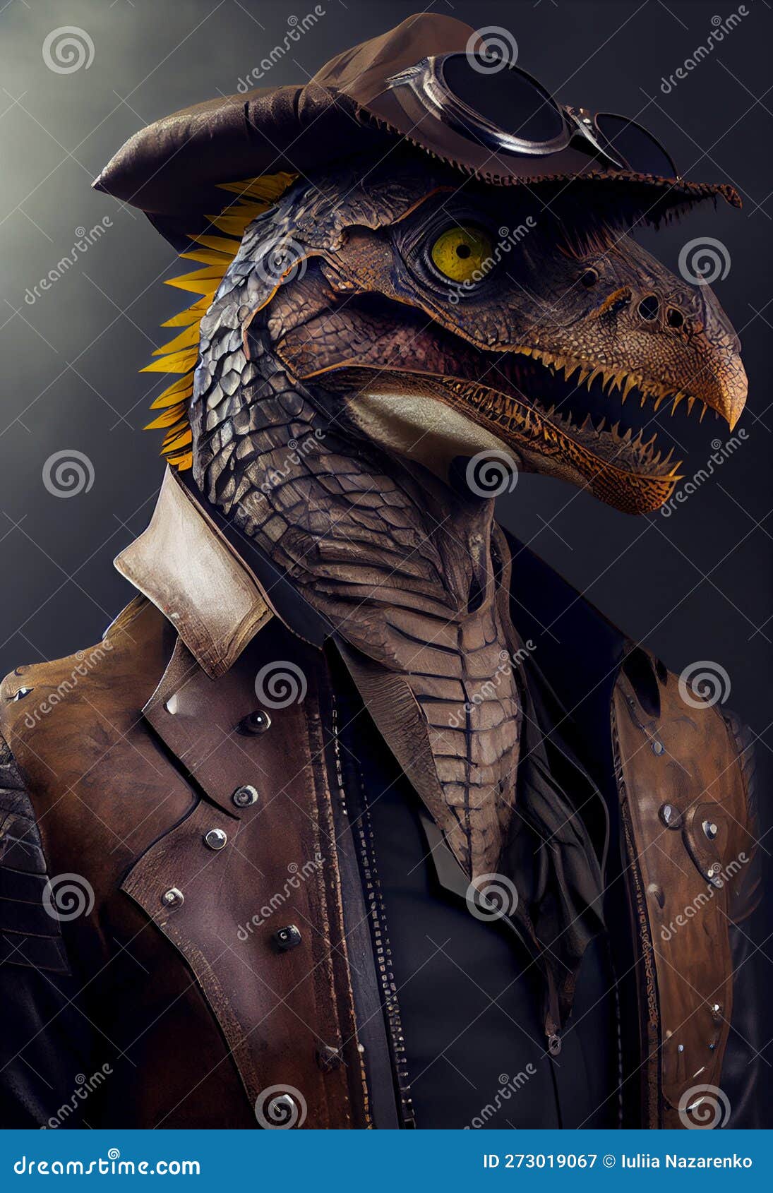 Elegant Lizard in a Hat and Coat. AI Generated Stock Illustration ...