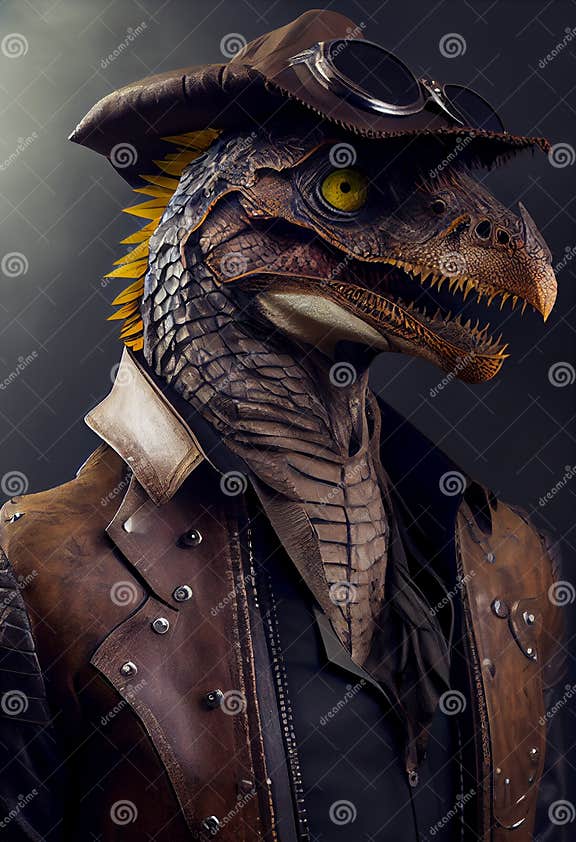 Elegant Lizard in a Hat and Coat. AI Generated Stock Illustration ...