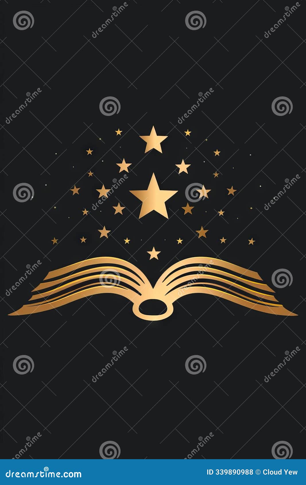 Elegant Logo with a Book and Stars. Stock Illustration - Illustration ...
