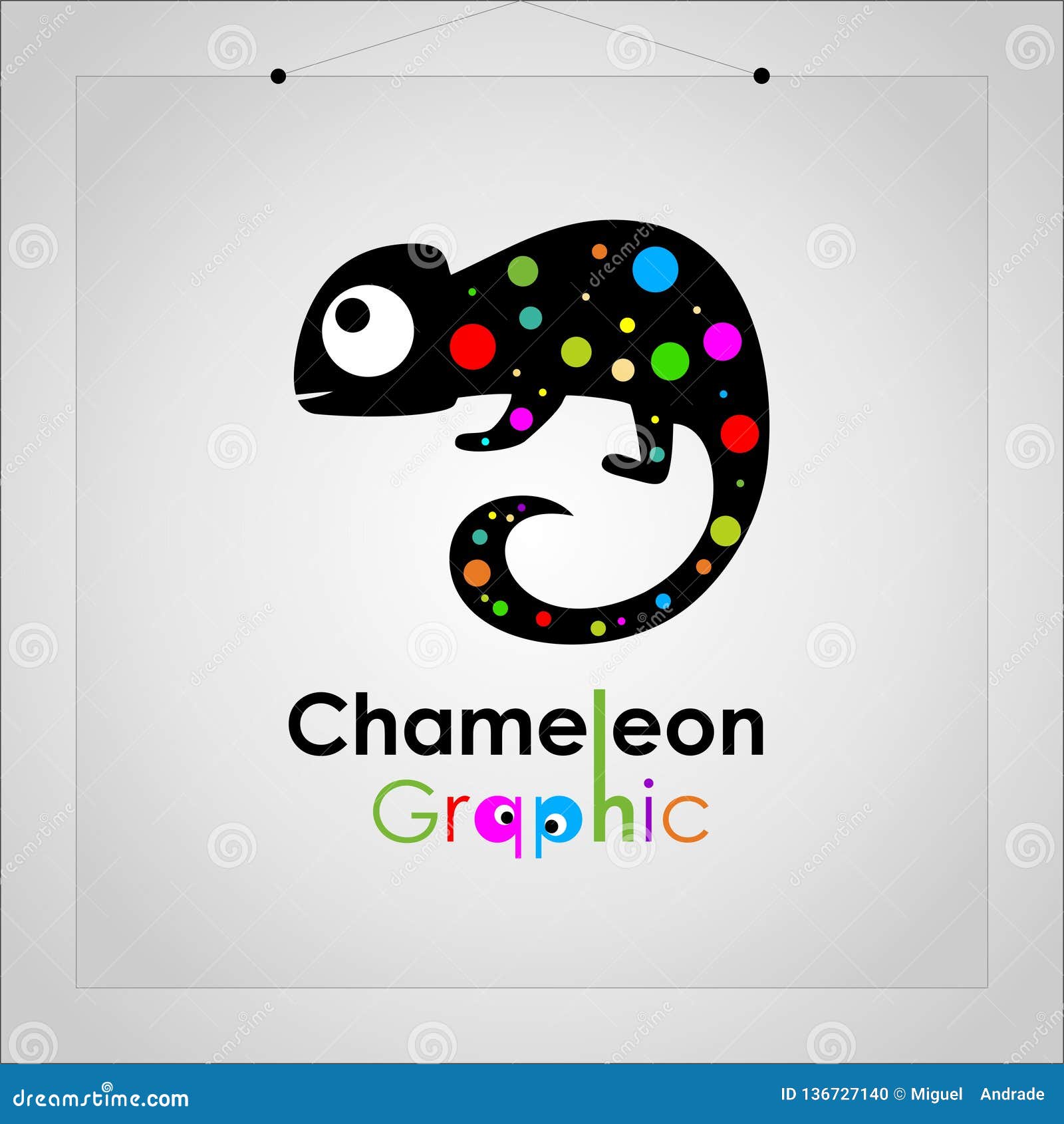 Elegant Logo Chameleon Circular Full Colors Icon Emblem Symbol - Vector ...