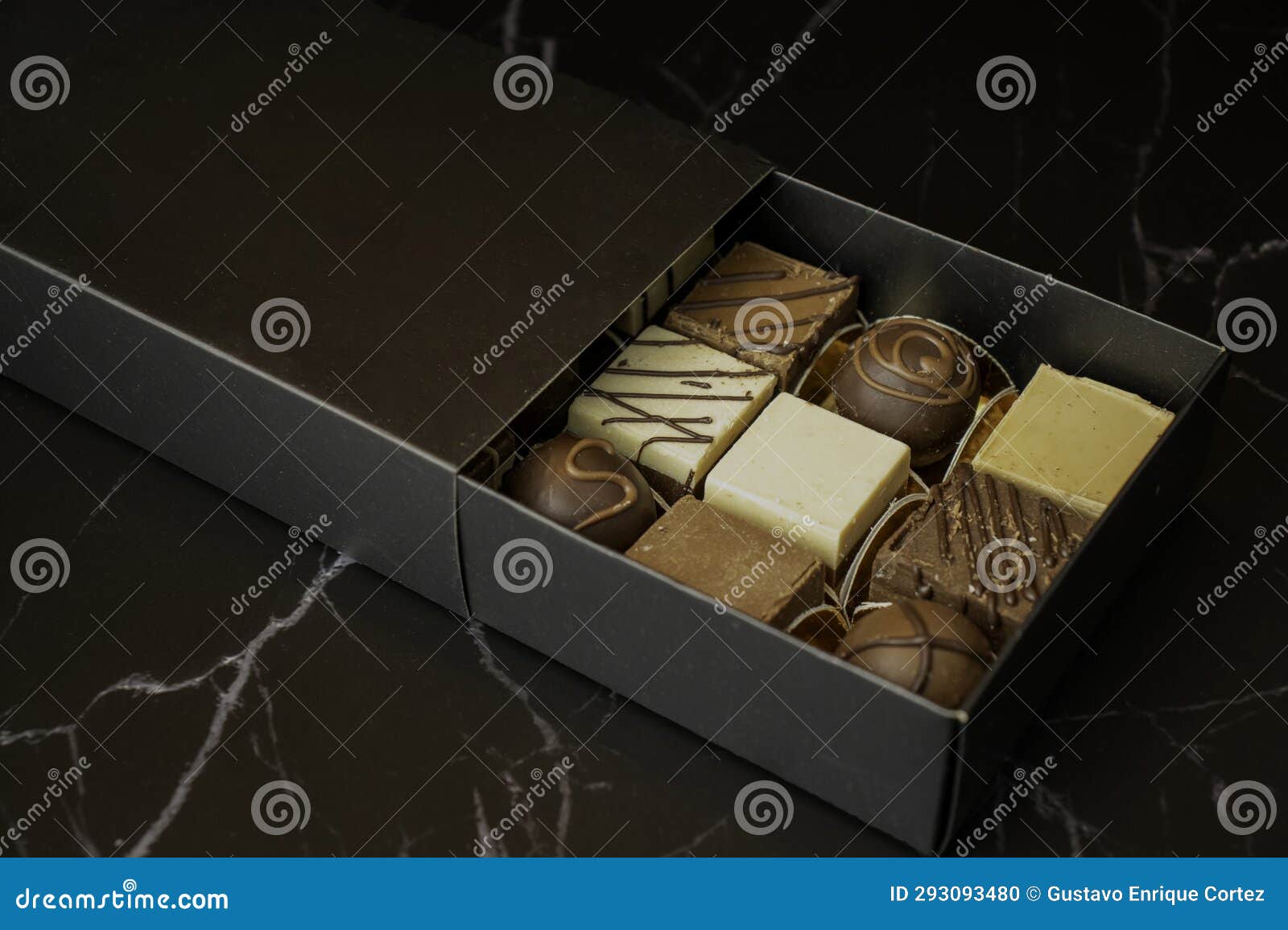 Elegant Luxury Chocolate Box Stock Photo - Image of covered, food ...