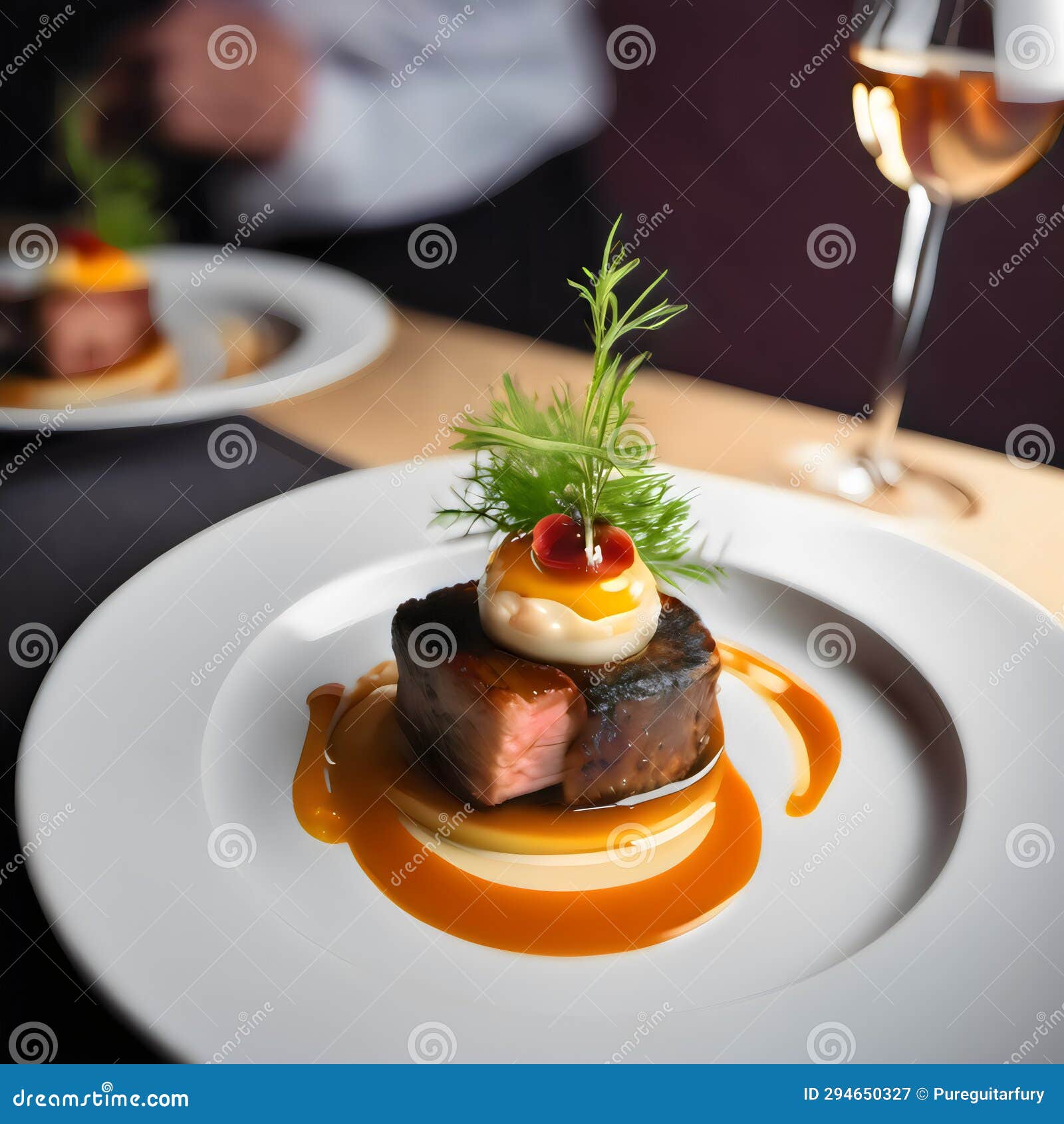 Elegant Luxury Main Course stock illustration. Illustration of food ...