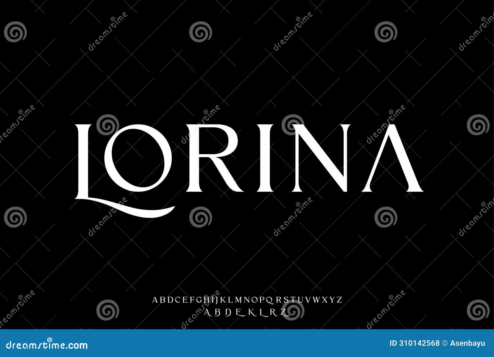 Elegant Luxury Sharp Serif Alphabet Display Font Vector with Swoosh ...