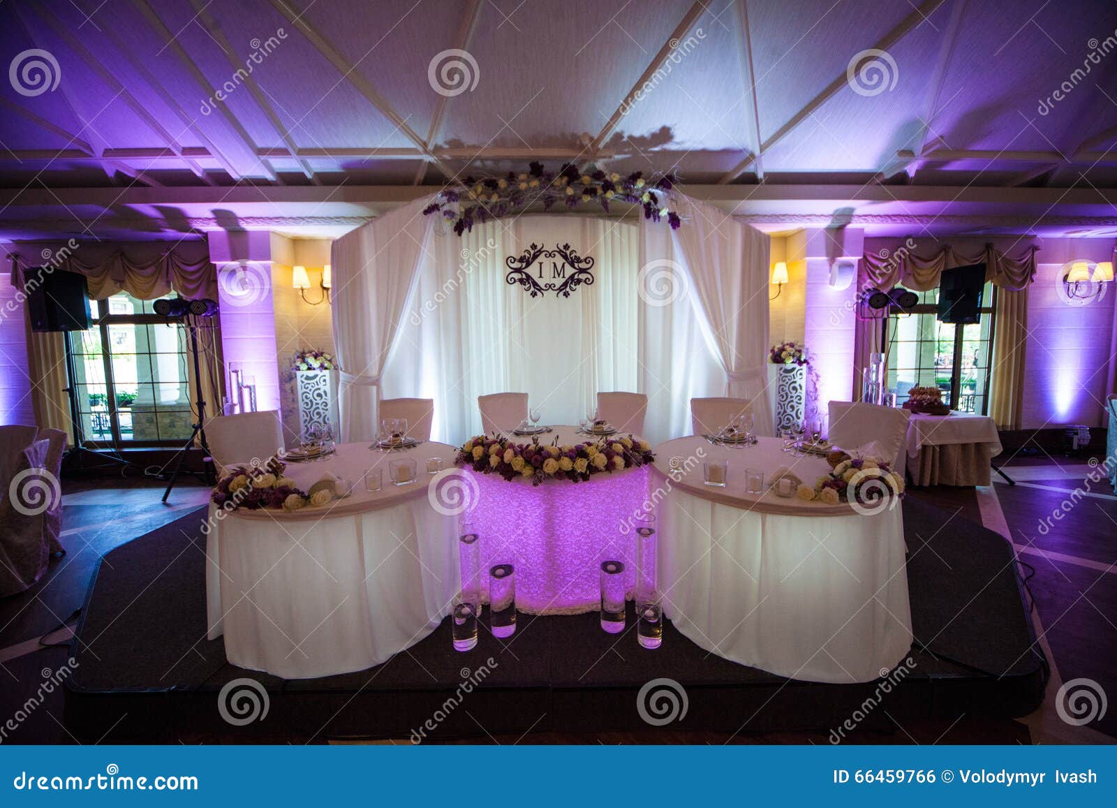 Elegant, Luxury Wedding Reception Table Arrangement & Catering Stock ...