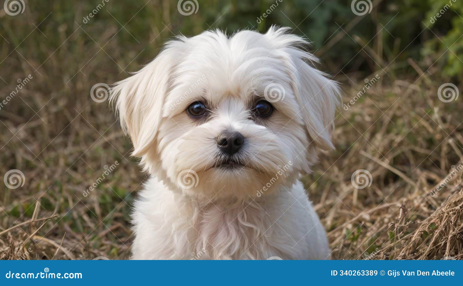 Elegant Maltese Canine Beauty in Black and White Stock Illustration ...