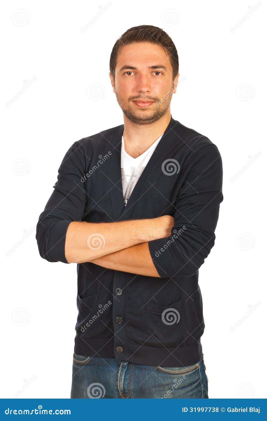 Elegant Man with Arms Folded Stock Photo - Image of pose, people: 31997738