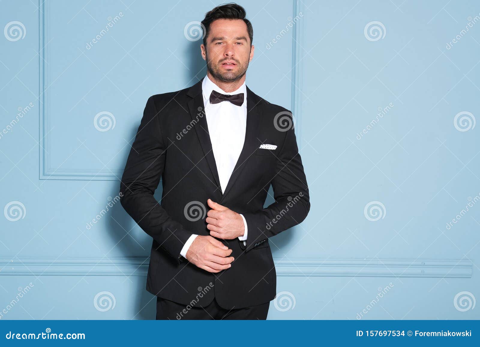 Handsome Man in Black Classy Suit. Stock Photo - Image of boss ...