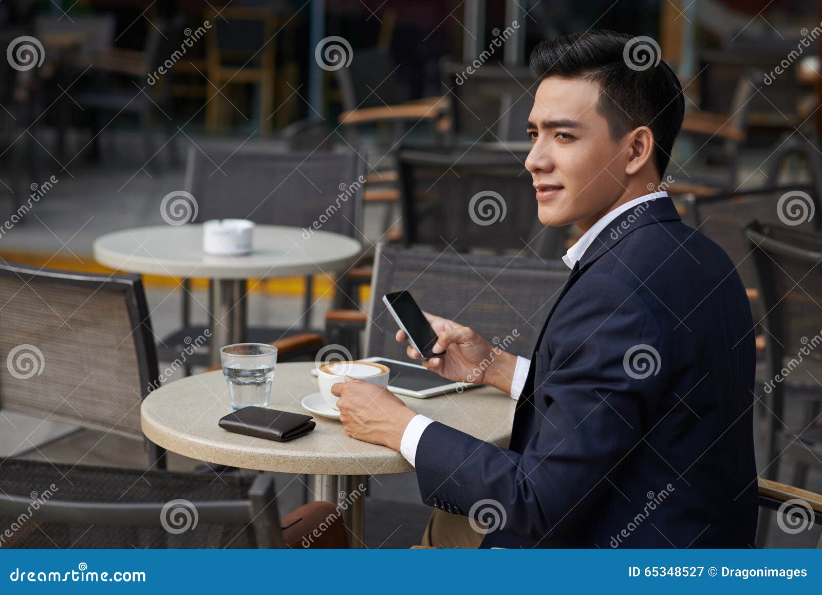 Elegant man in cafe stock image. Image of communication - 65348527