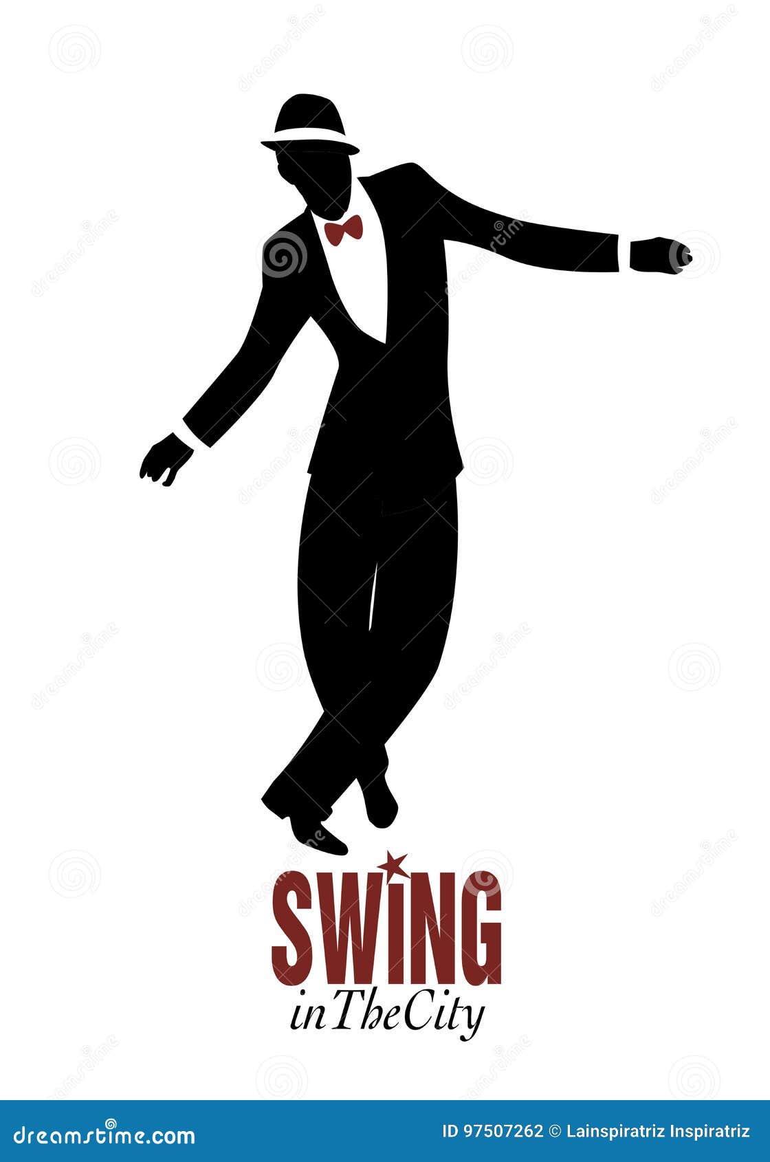 Elegant Man with Hat Wearing Classic Style and Dancing Jazz Stock ...
