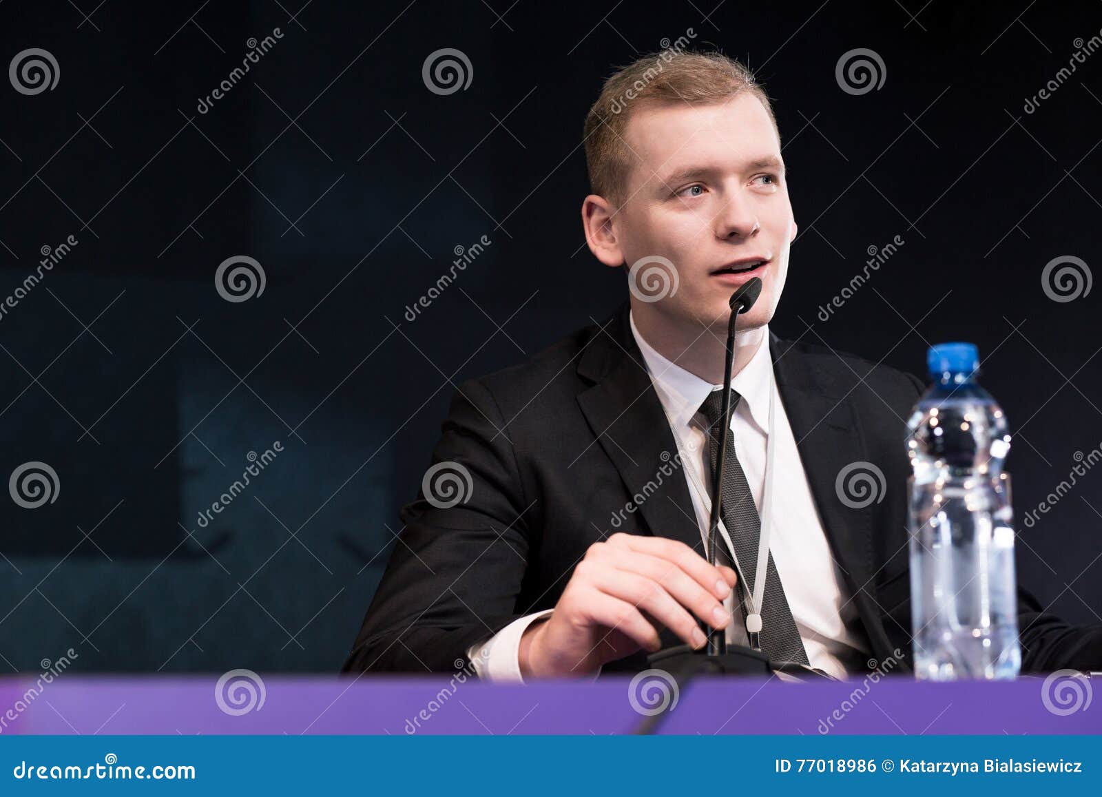 An Elegant Man during Press Conference Stock Photo - Image of ...