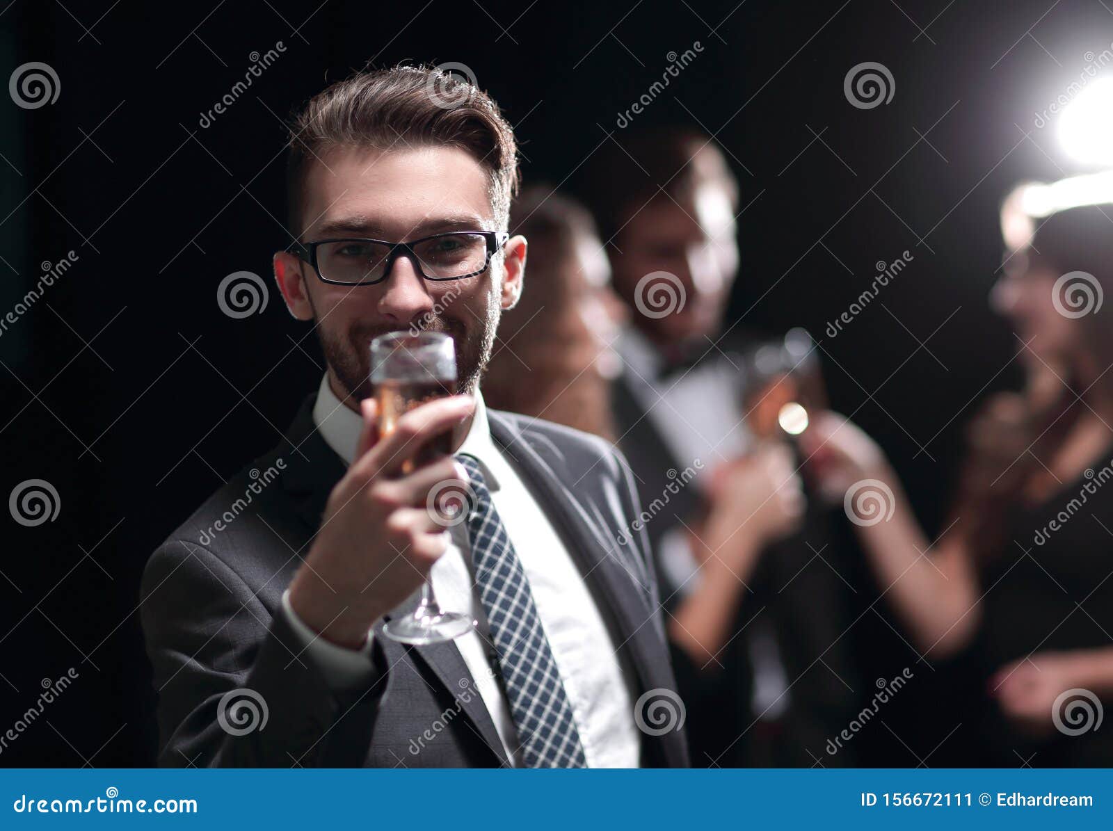 Elegant Man Raising His Glass With The Toast Stock Image Image Of Look Party 156672111
