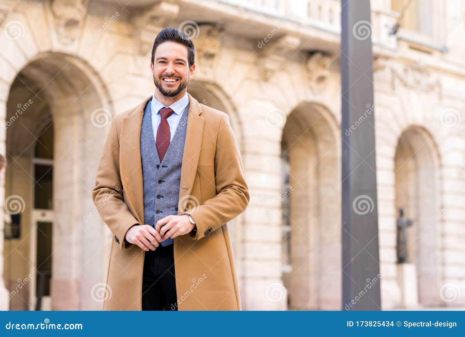 An Elegant Man Standing on a Square Stock Photo - Image of outdoor ...