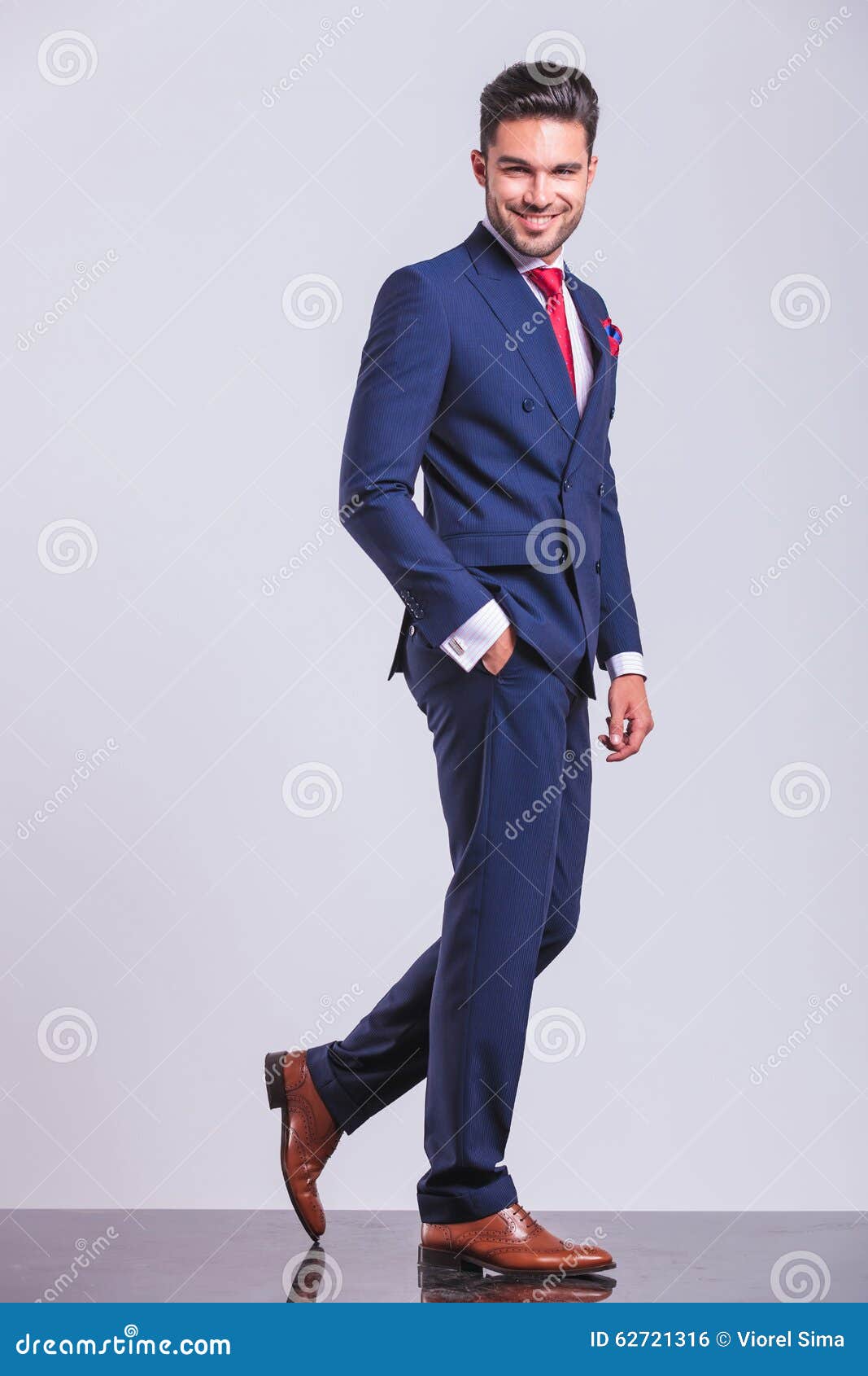 Elegant Man Walking Away Whith Hand in Pocket Stock Photo - Image of ...