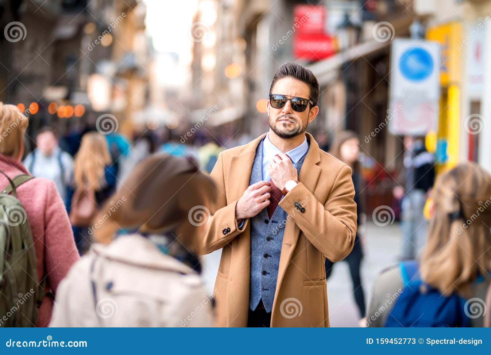 An Elegant Man Walking on the Streets Stock Image - Image of outdoor ...